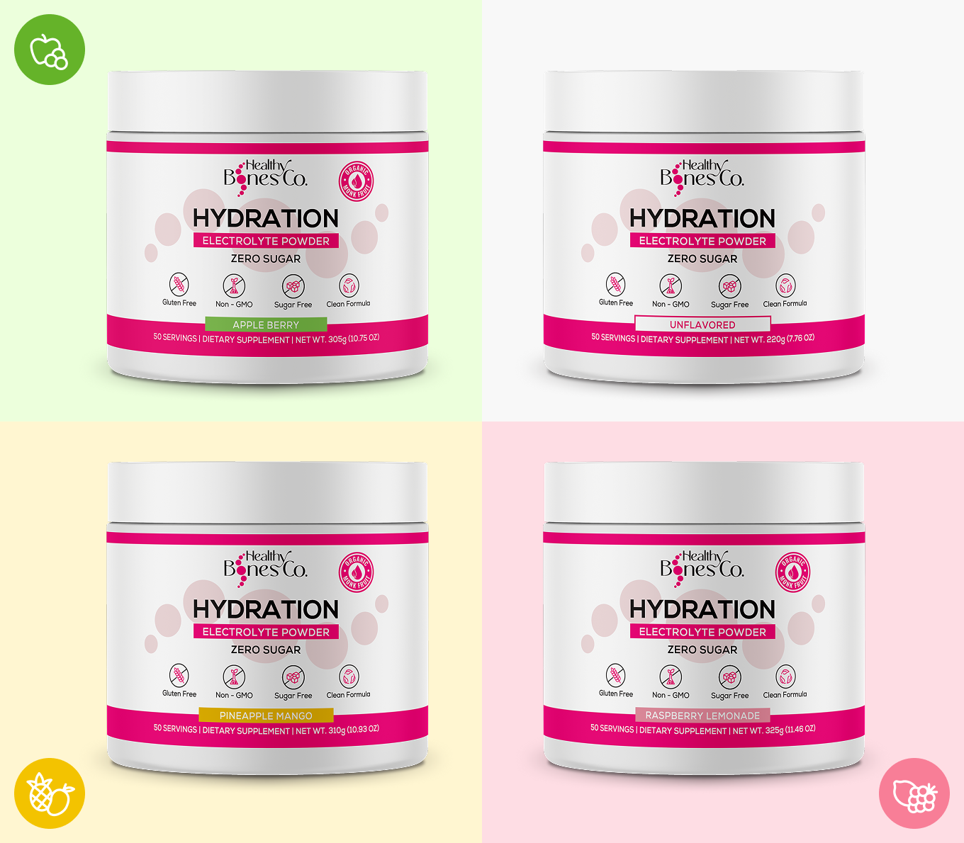 Hydration Electrolytes Bundle (All Flavors) – Healthy Bones Co.